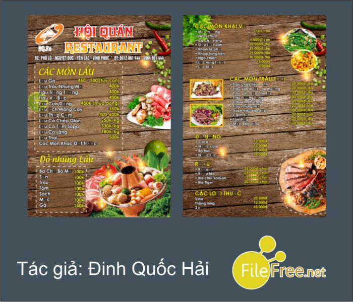 Tải file corel thiết kế menu miễn phí - Filefree.net
