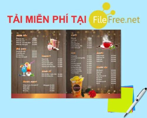 Menu quán nước file corel tải miễn phí - Filefree.net