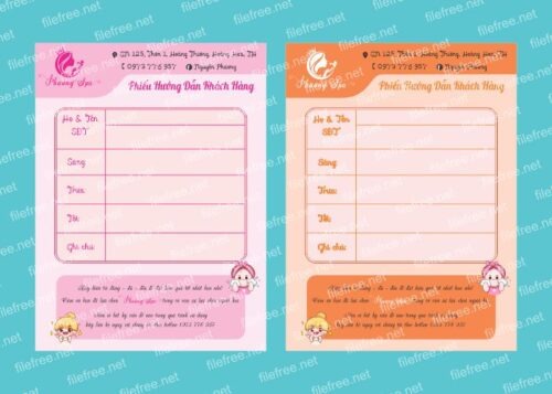 PHIẾU HƯỚNG DẪN KHÁCH HÀNG SPA FILE VECTOR - Filefree.net