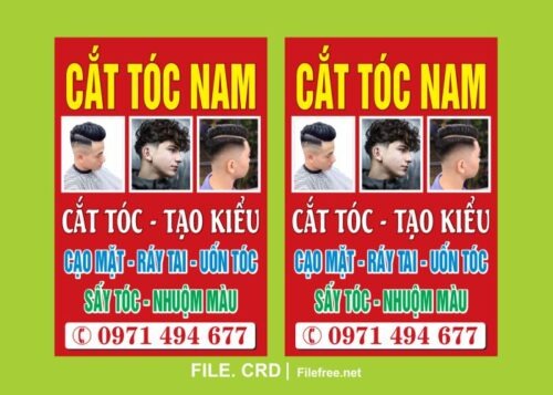 Mẫu bảng hiệu cắt tóc nam file corel - Filefree.net